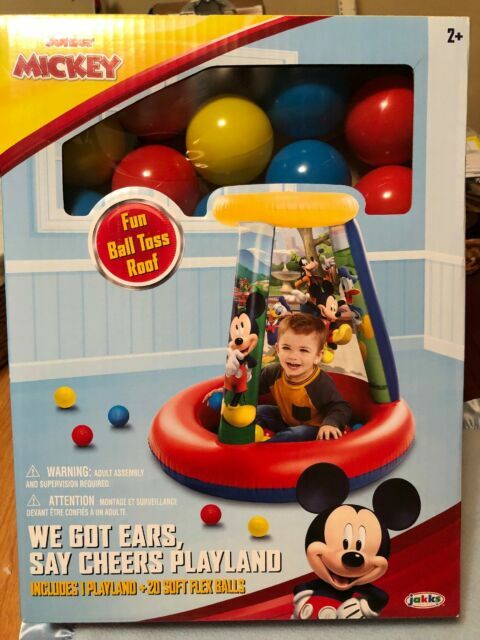 Disney Junior Mickey Mouse Inflatable Playland Ball Pit W/20 Soft Flex ...