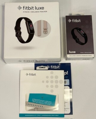 Fitbit Luxe Bundle Black/Graphite with Small & Large Bands + Charging ...