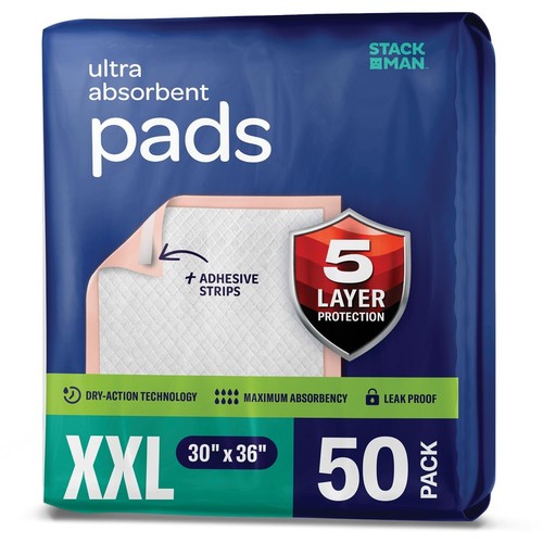 XXL Bed Pads, 5-Layer Disposable 30 x 36 Chucks Pee Pads for ...