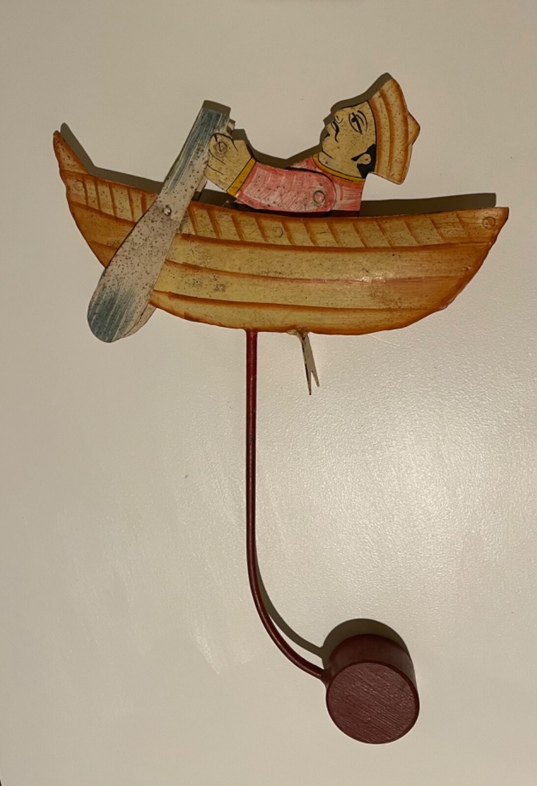 Vintage Toy Folk Art Pendulum Rocker Balance Indian Sailor in Rowboat ...