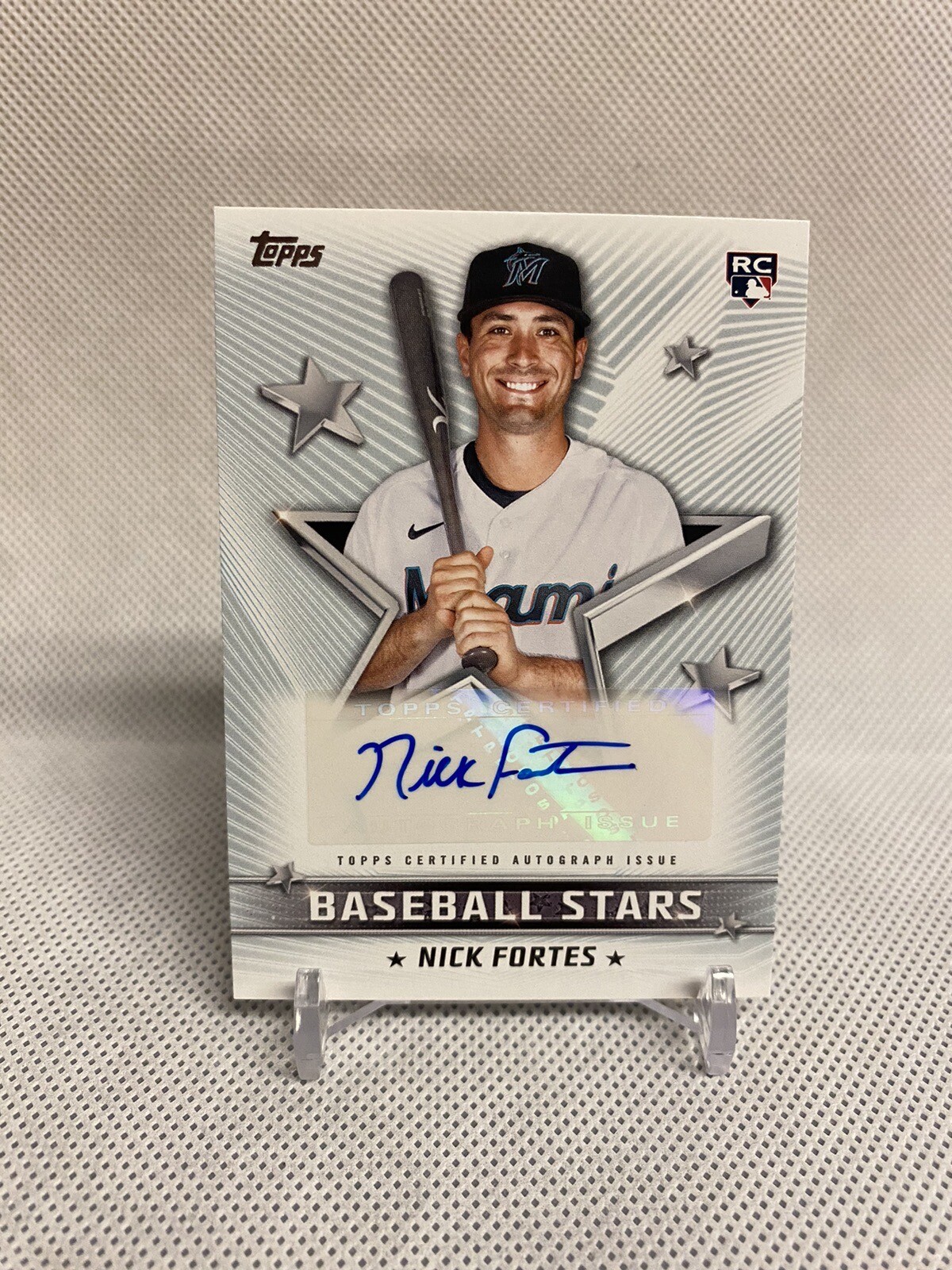 NICK FORTES 2022 Topps Series 1 Baseball Stars Rookie auto SP RC MIAMI ...