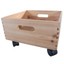 Wooden Wheeled Storage Crates | 2 Sizes | Plain Wood Box Moving ...