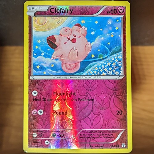 Clefairy 50/83 LP Reverse Holo XY Generations Pokemon Card moon stars ...