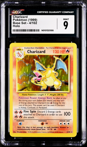 CGC 9 MINT Charizard Base Set Unlimited Holo Rare Pokemon Card 4/102 | eBay