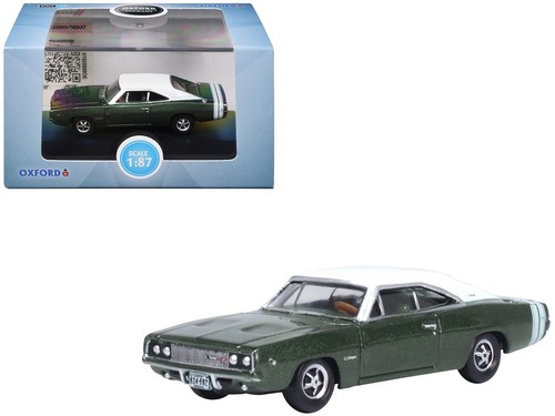1968 Dodge Charger Racing Green Metallic with White Top and Tail Stripe ...