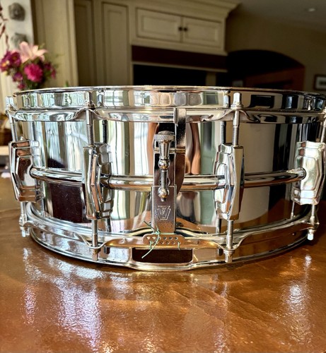 Ludwig Transition Badge ‘60 Vintage Script WFL Super Brass Snare Drum ...