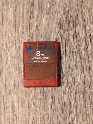 Official Sony PlayStation 2 Memory Card PS2 Clear Red MagicGate 8MB ...