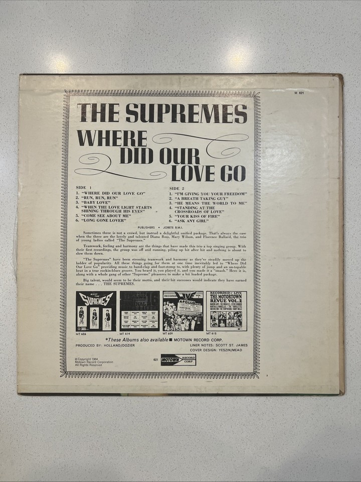 THE SUPREMES Where Did Our Love Go 1964 Vinyl LP Motown M 621 - VG | eBay