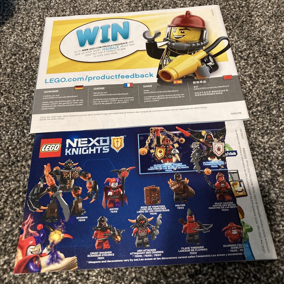 LEGO 70314 NEXO KNIGHTS BEAST MASTERS CHARIOT INSTRUCTION BOOKLET ...