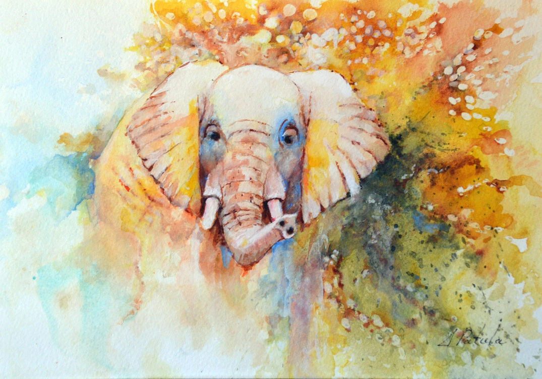 Watercolor Animals Abstract