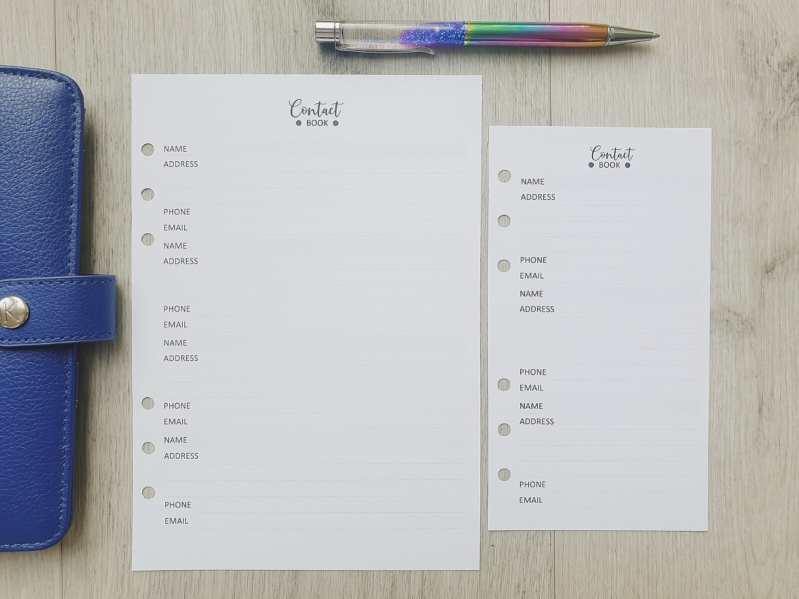 Contacts/ Address book A5 Personal Planner Insert Refill Diary Filofax ...