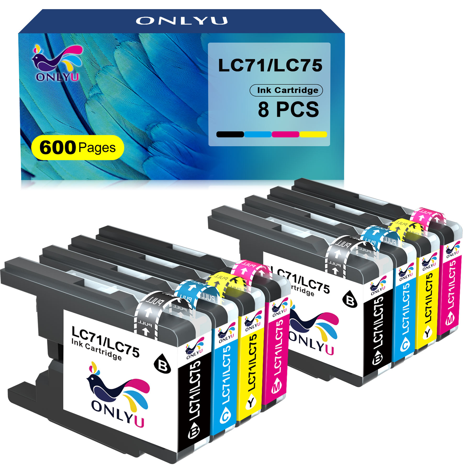 8x LC75 LC71 Ink Cartridge replacement for Brother MFC J280W J425W ...