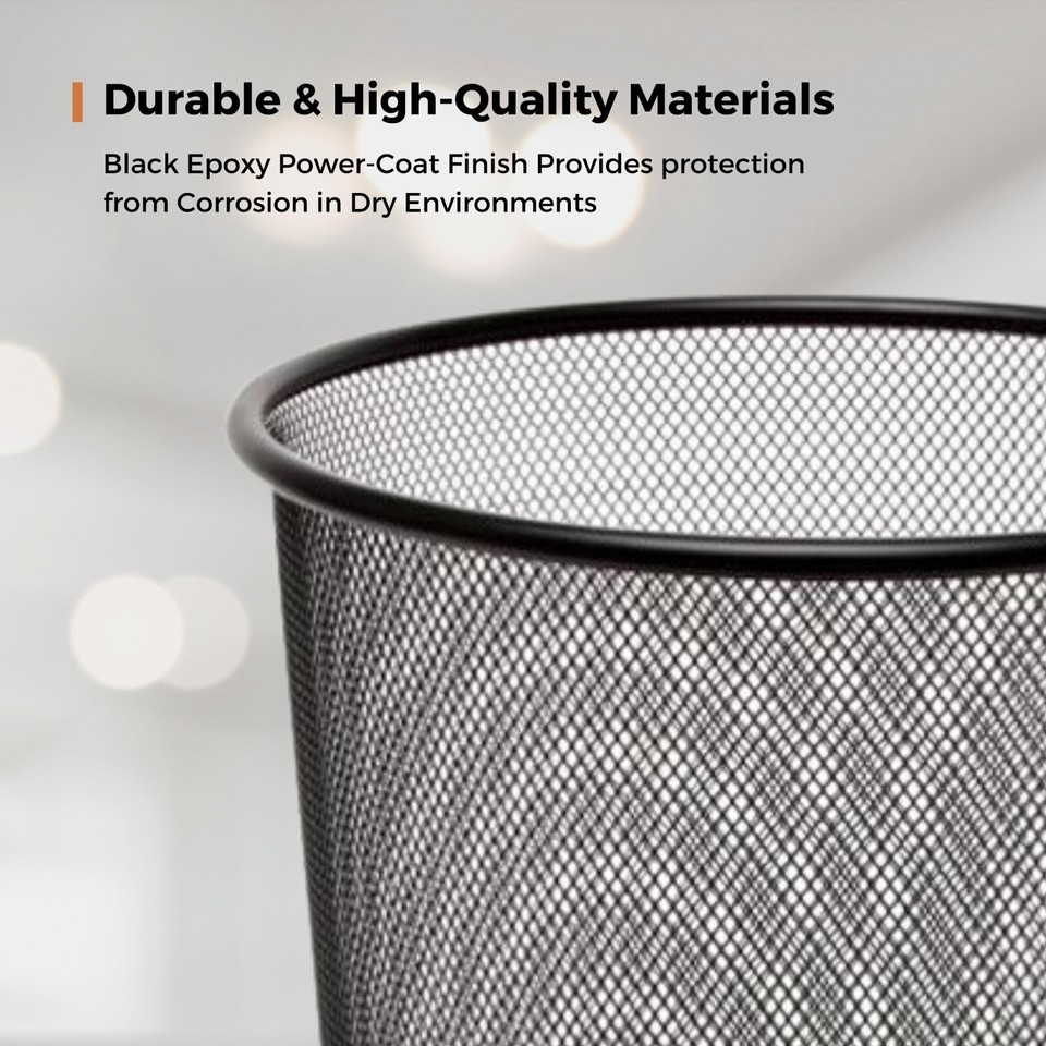 Mesh Waste Paper Bin For Office Home Bedroom Metal Mesh Waste Rubbish ...