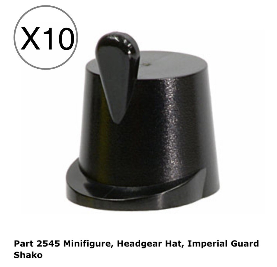 Lego 10 Pieces Black Imperial Guard Shako Hat / Soldier Mini Figures ...