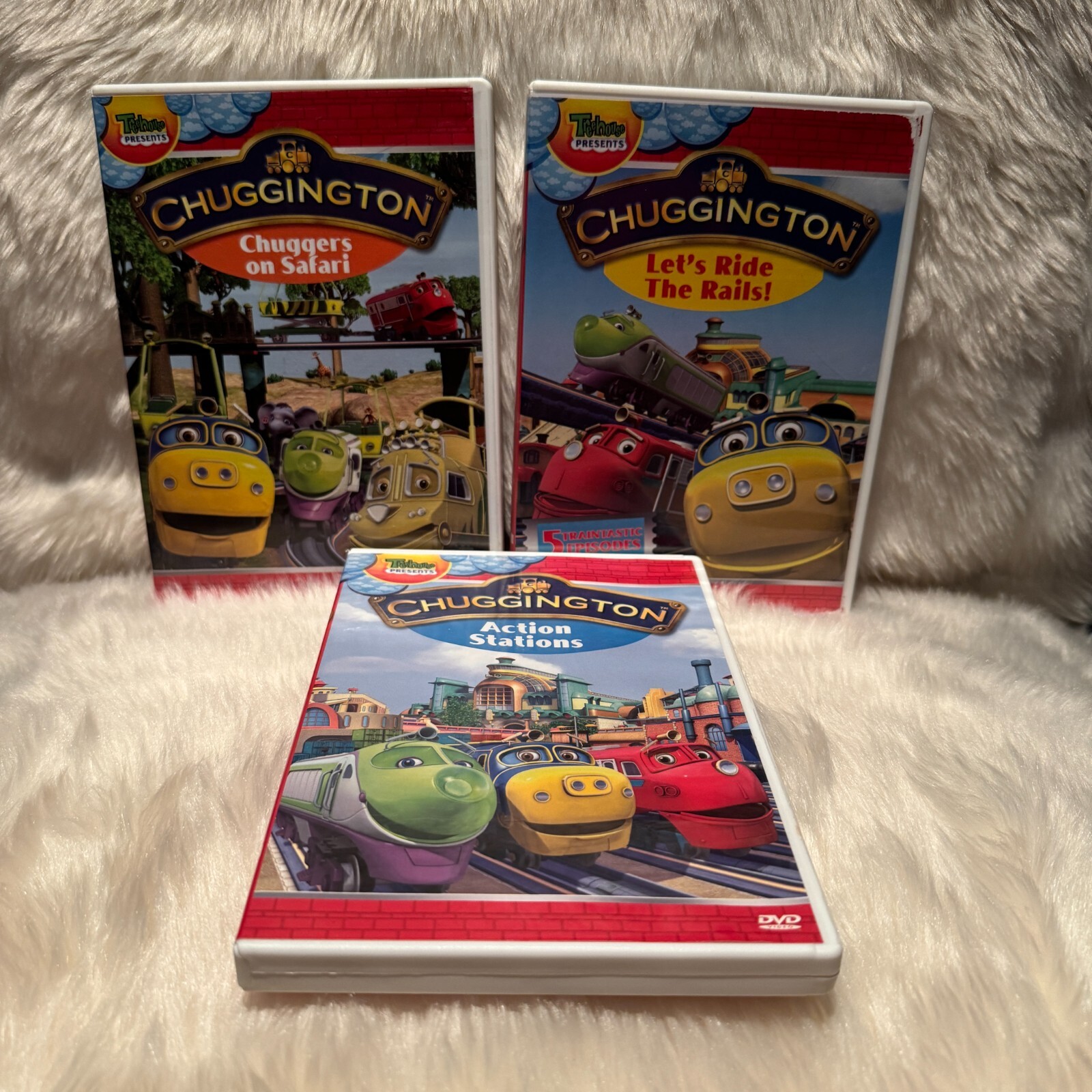 Treehouse Chuggington DVDs Lot of 3 Lets Ride The Rails Action Stations ...