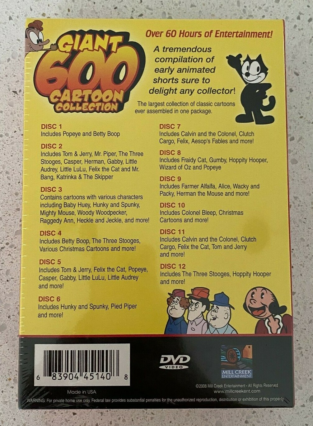 Giant 600 Cartoon Collection (DVD, 2008, 12-Disc Set) New & Sealed ...