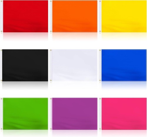 9Pcs 2x3ft Solid Multicolor Flag DIY Banner Outdoor Lawn Garden ...