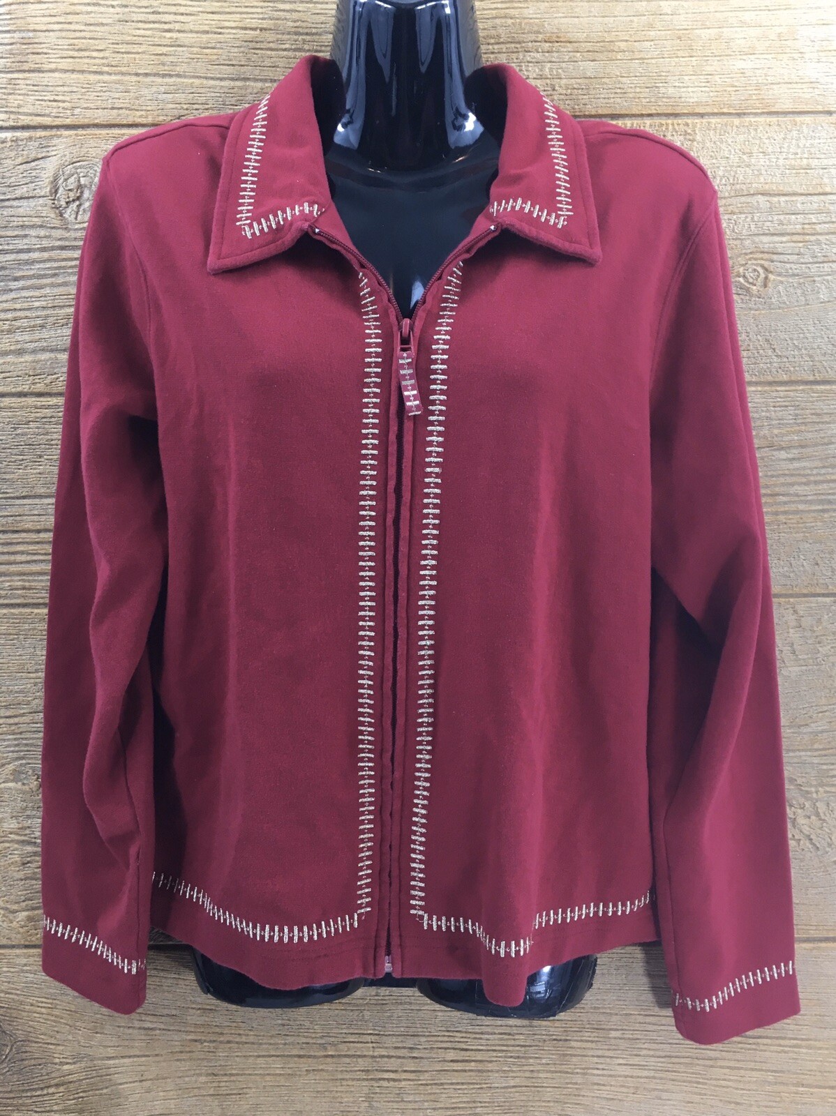 Bechamel Women's Jacket Size Medium Red Gold Dressy Casual Zip Up ...
