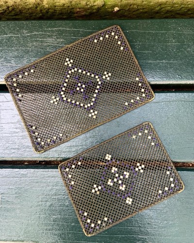 ANTIQUE VICTORIAN 1800’S METAL MESH WIRE TRIVET MATT HOT PLATE MAT ...