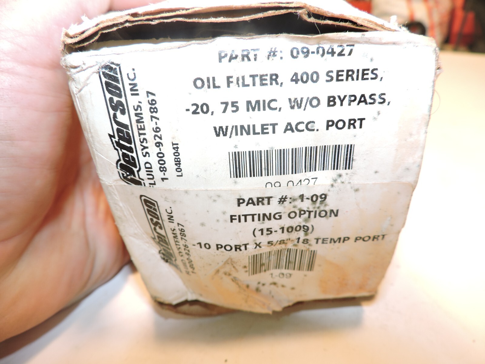 NEW Peterson 400 series oil filter housing 75 Micron, 20AN outlets ...