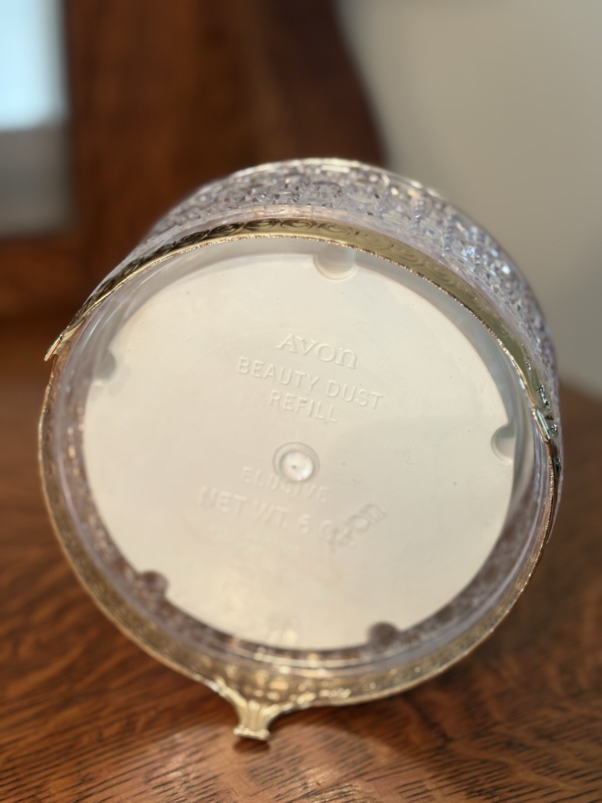 Vintage Avon New Dusting Powder & Container Footed Gold Filigree Base ...