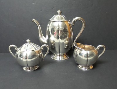 VINTAGE 3-PIECE SANBORN MEXICO STERLING SILVER COFFEE / TEA SET, 1213 ...