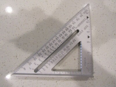 7" Aluminum Heavy Duty Rafter Square Ruler Protractor Combination Tool ...