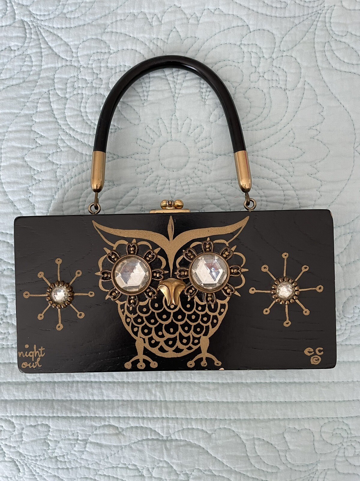 Vintage Enid Collins 1967 *Night Owl” Black Wooden B… - Gem