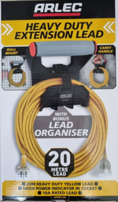 Arlec 20M Extension Lead Heavy Duty Electrical Power Cord with Lead ...