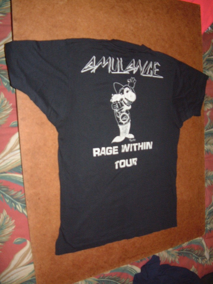 AMULANCE Rage Within Tour 1989 Vintage Metal Band T-Shirt L? Shark ...