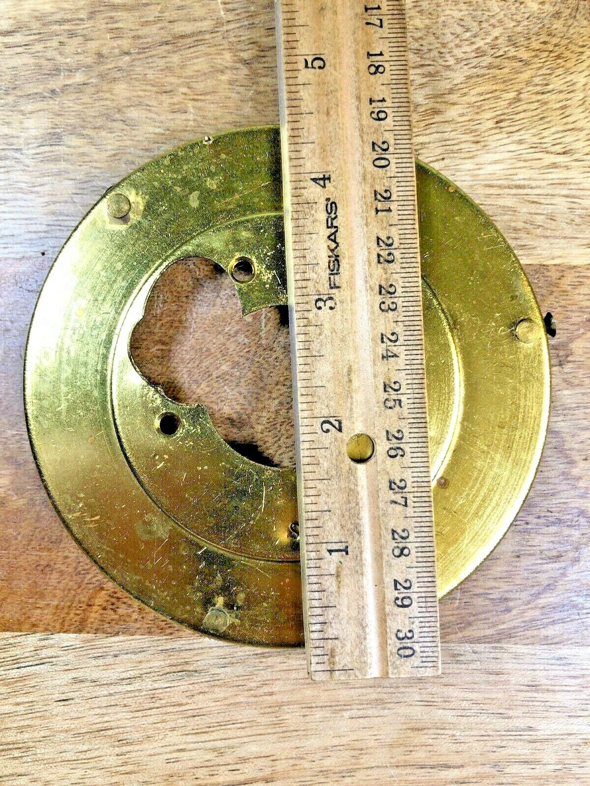 Old Clock Dial Pan Mounting Plate 4.47 Inch Or 113.76mm Outer Diameter ...