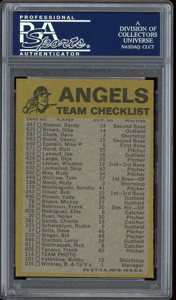 1974 Topps Team Checklist Baseball California Angels Team PSA 8 | eBay