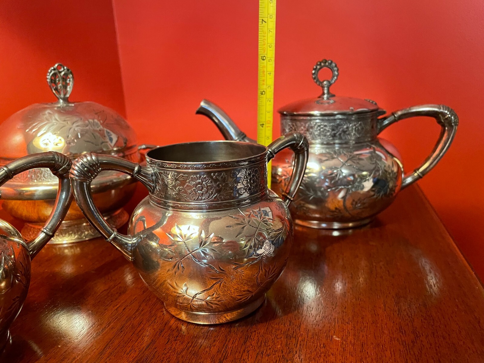 Vintage 5 piece James W Tufts Quadruple Plate Silver Tea Set | eBay