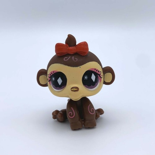 Authentic Littlest Pet Shop 2006 Monkey #714 with Bow & Diamond Eyes ...