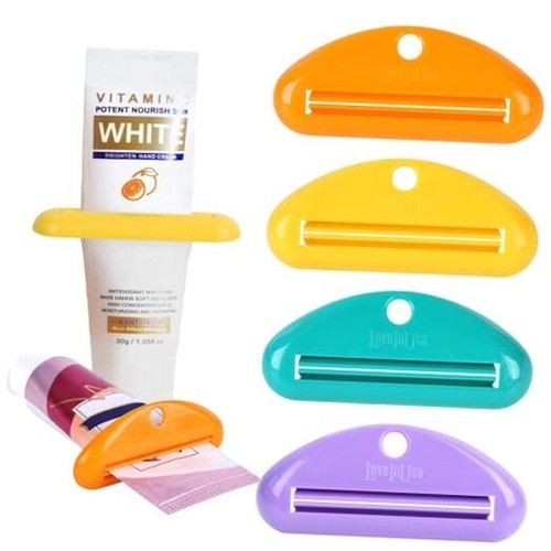 Toothpaste Tube Squeezer Dispenser, 4PCS Hanging Tooth Paste Clips ...