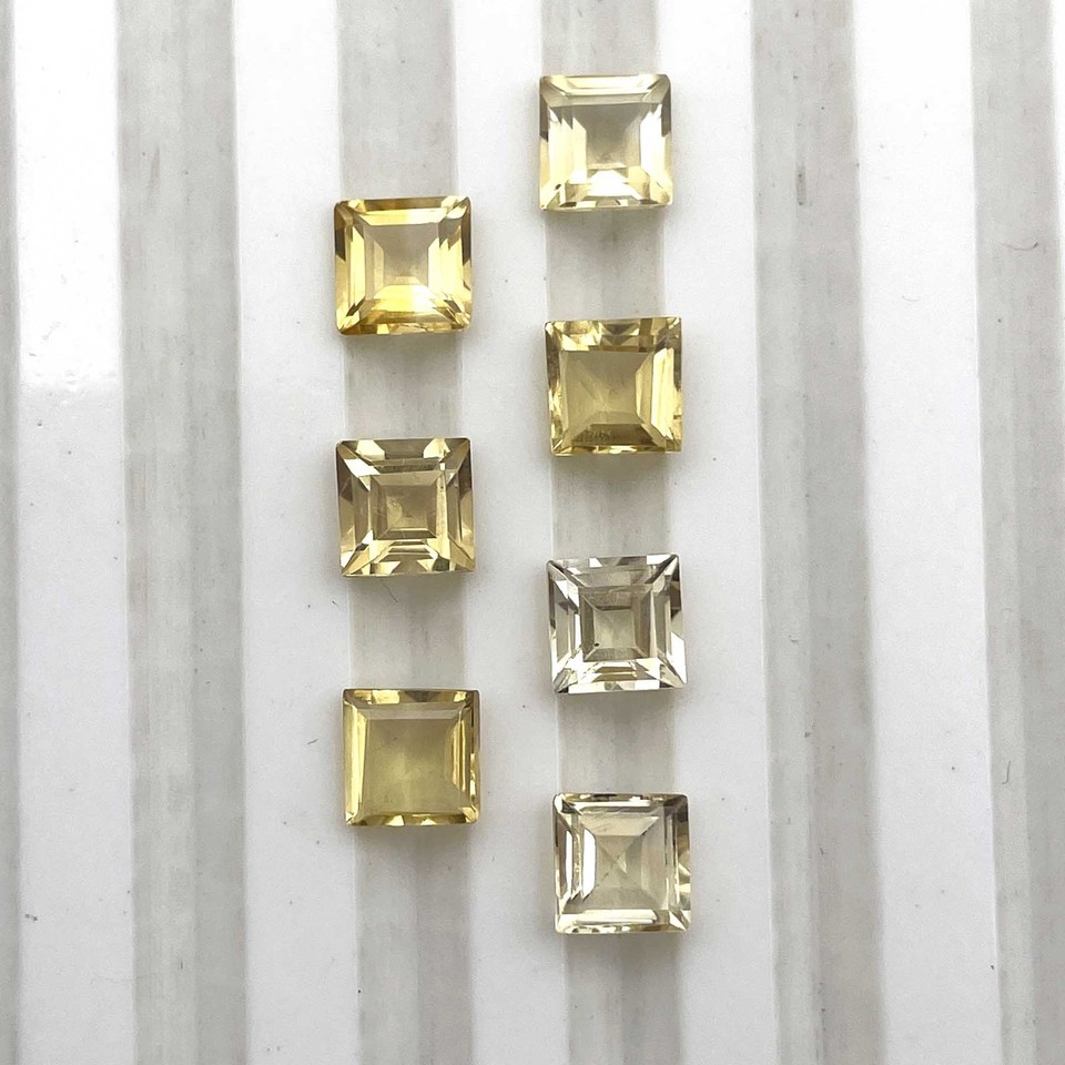 Natural Citrine Square Cut Loose Gemstone Lot 7 Pcs 5 MM 4.5 CT | eBay