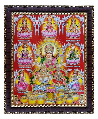 Lakshmi/Mahalaxmi and Ashtalakshmi with Dhan Kuber Ji Yantra Photo ...