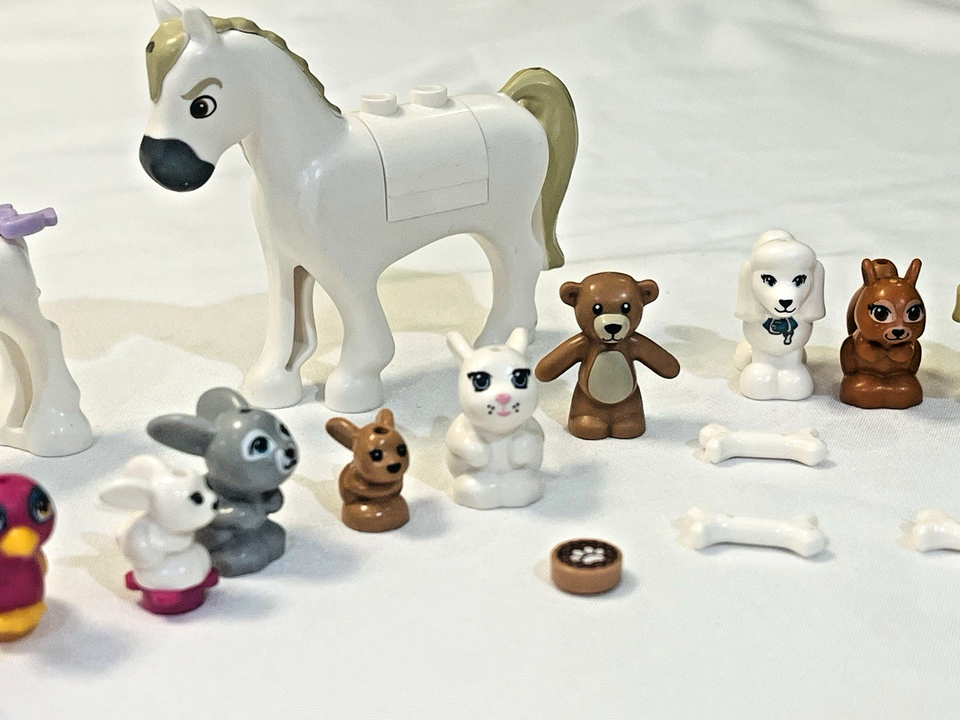 Lego Friends Minifigure Animals Lot Horse Bunny Dog Cat Birds Dolphins ...