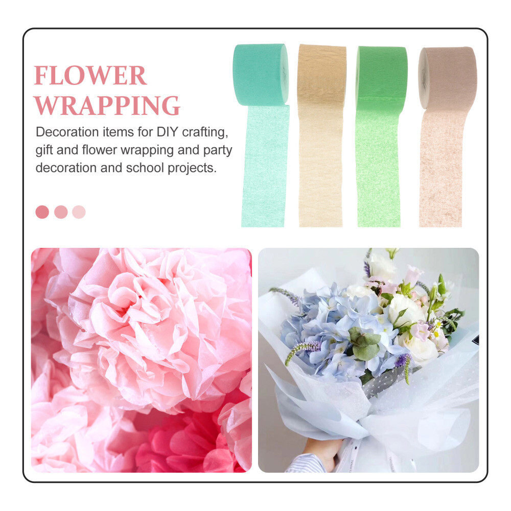 8 Rolls Crepe Paper Party Streamers Tissue Ribbon Decorations Decorate ...