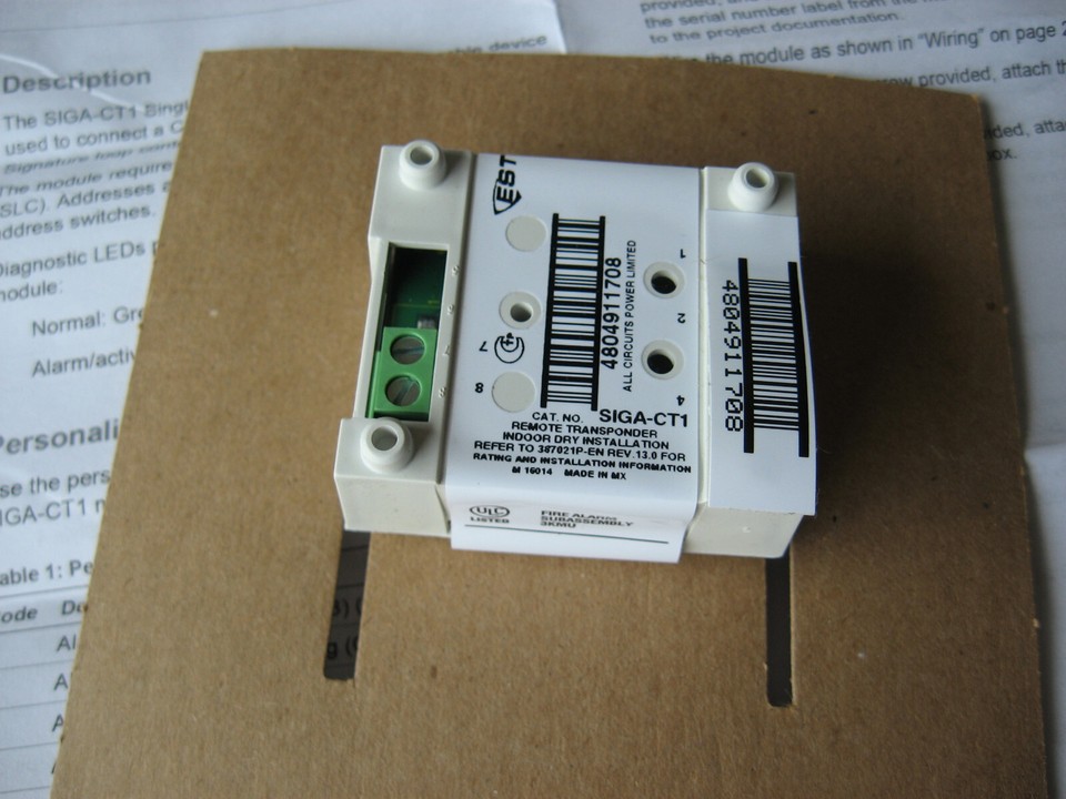 NEW EDWARDS GE EST MIRTONE SIGA-CT1 FIRE ALARM SINGLE INPUT MODULE ...