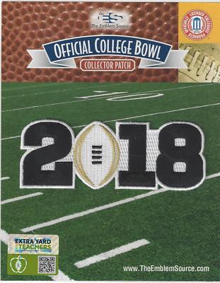 2018 CFP National Championship Playoff Game Patch White Football Worn ...