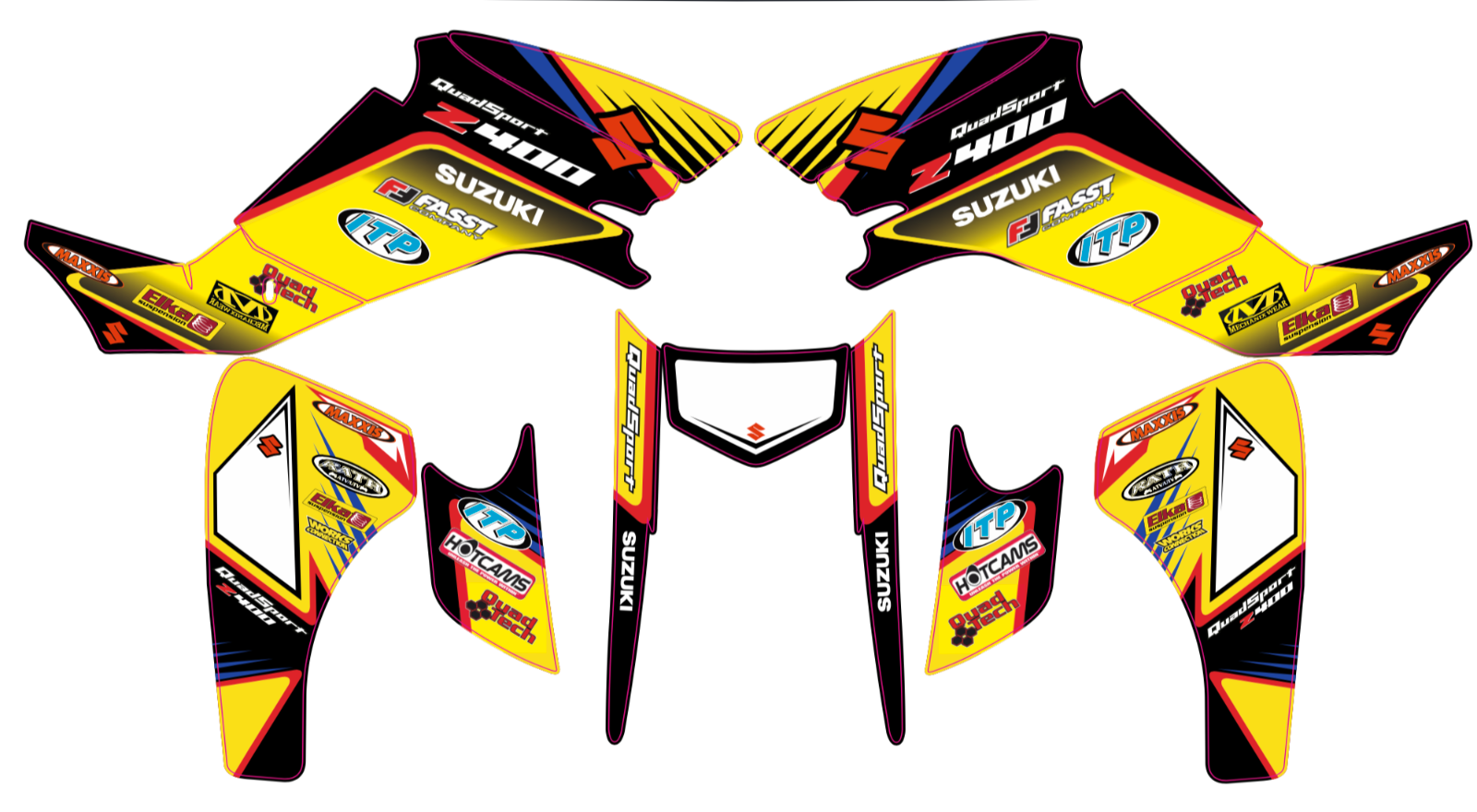 Fits LTZ 400 2003 to 2008 GRAPHIC KIT for SUZUKI LTZ 400 STICKER Z400 ...