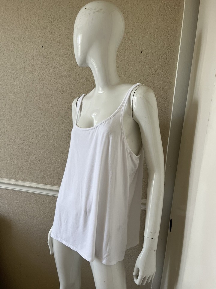 CHICO'S Bright White Modal Stretch Knit THE ULTIMATE TEE Tank Top Sz 3 ...