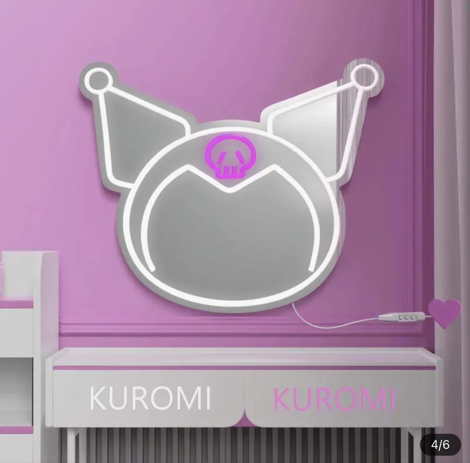 Kuromi Neon Light Acrylic Mirror Reflective Room Decoration Sanrio | eBay