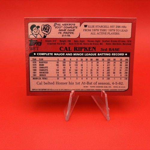 2001 Topps Chrome Cal Ripken Jr. 50 Years Reprint 98T #6 Baltimore ...