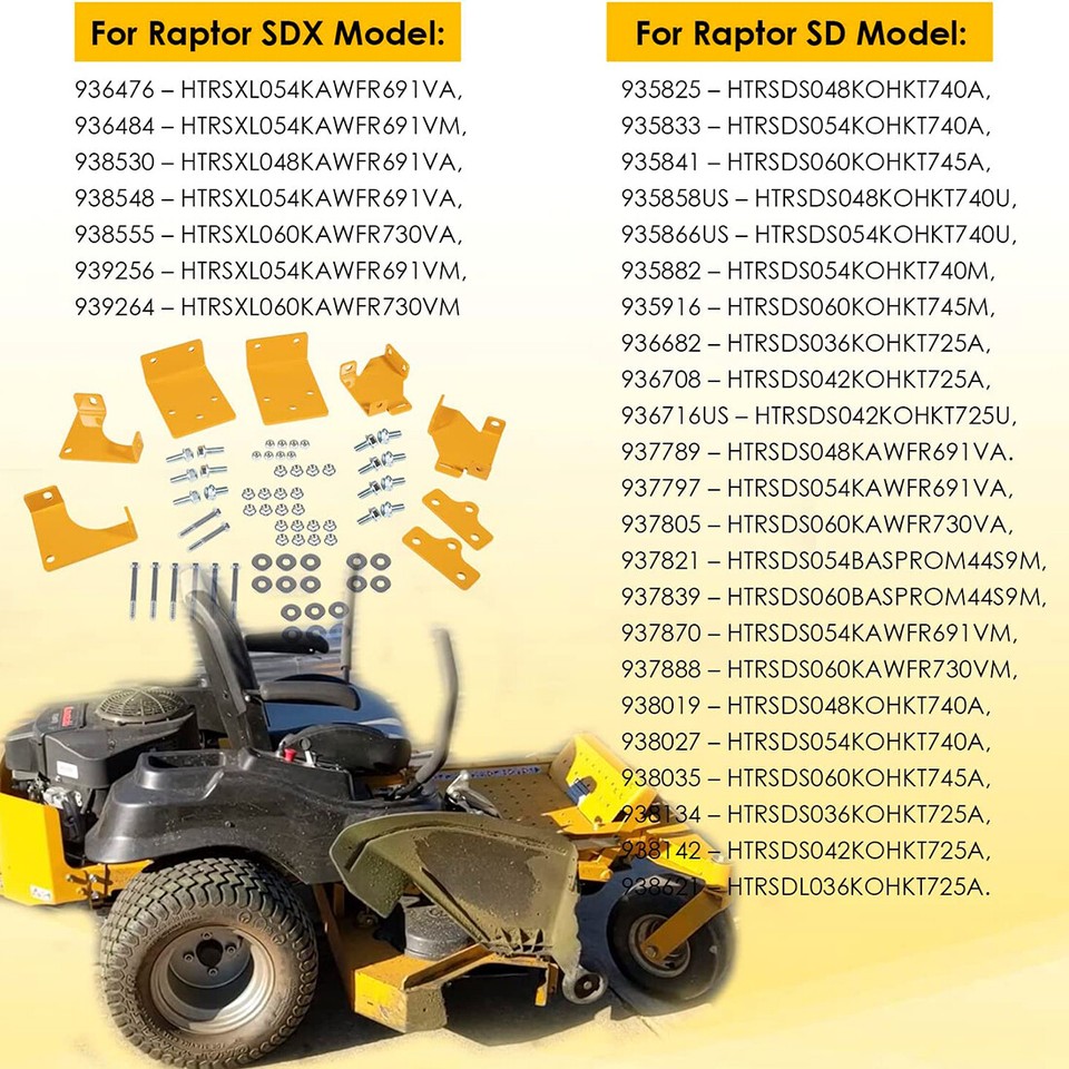 for Hustler Upgrade Transmission Hydro Brackets Kit Raptor SD SDX ...