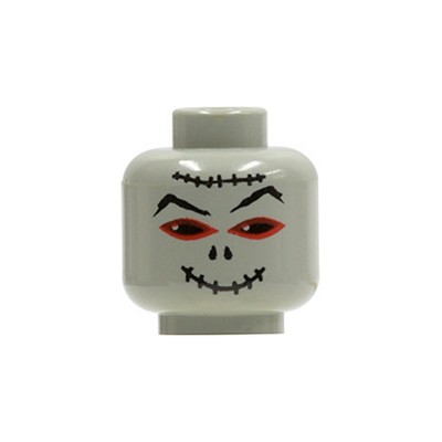 LEGO - Minifig, Head Adventurers Mummy, Eyebrows, Red around Eyes ...