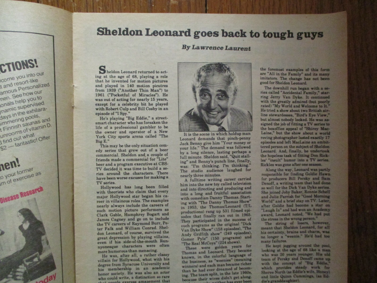 Aug-1975 Washington TV Mag(BIG EDDIE/SHELDON LEONARD/SHEREE NORTH/QUINN ...