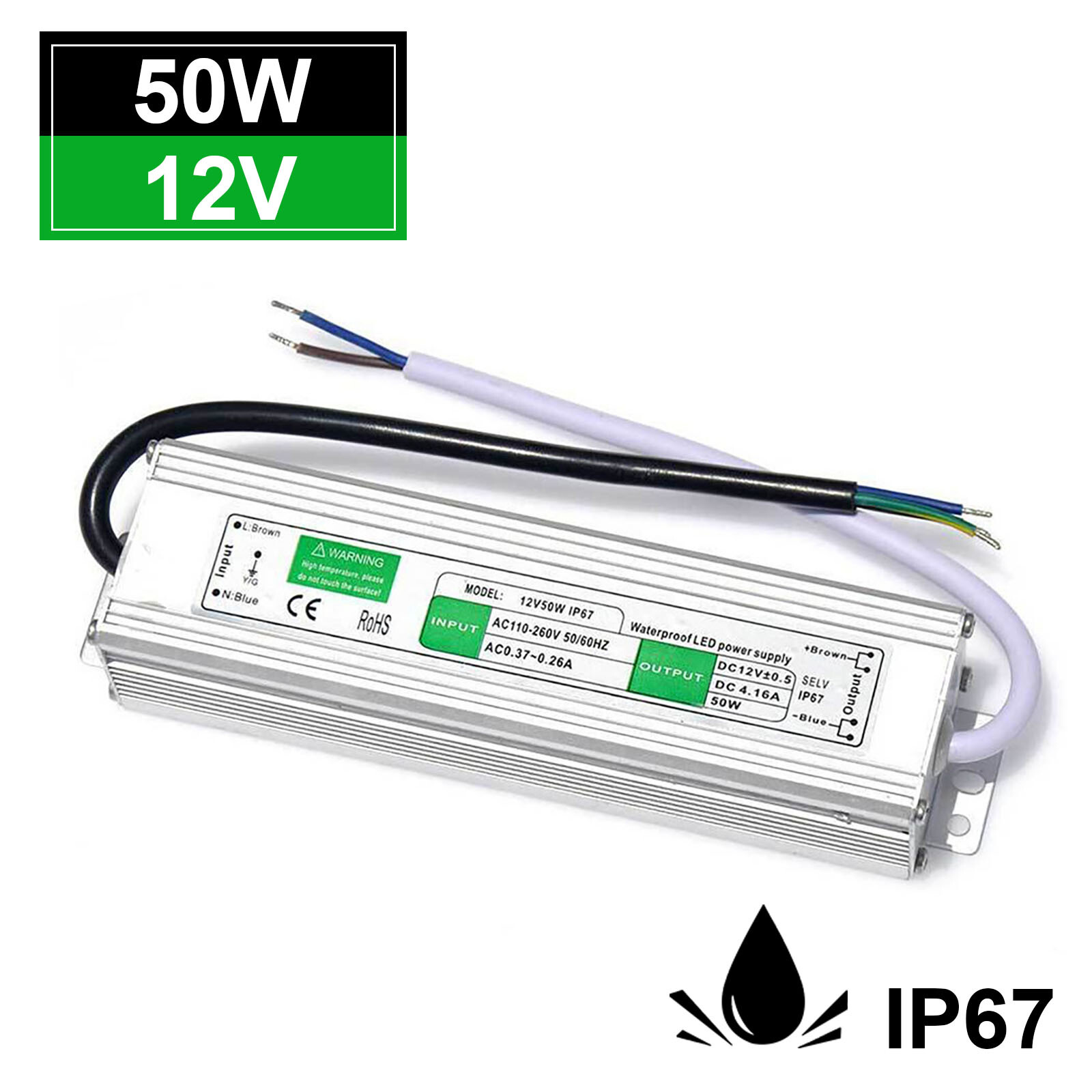 AC 240V TO DC 12V LED Waterproof Power Supply Driver Transformer ...