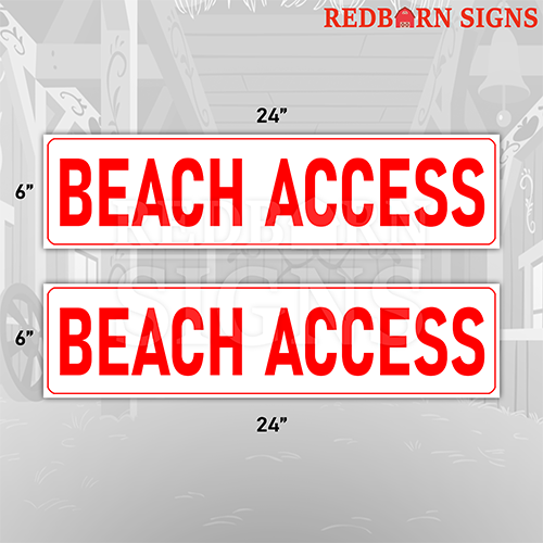 Beach Access 6"x24" REAL ESTATE RIDER SIGNS Double Sided 2PK - Visible ...